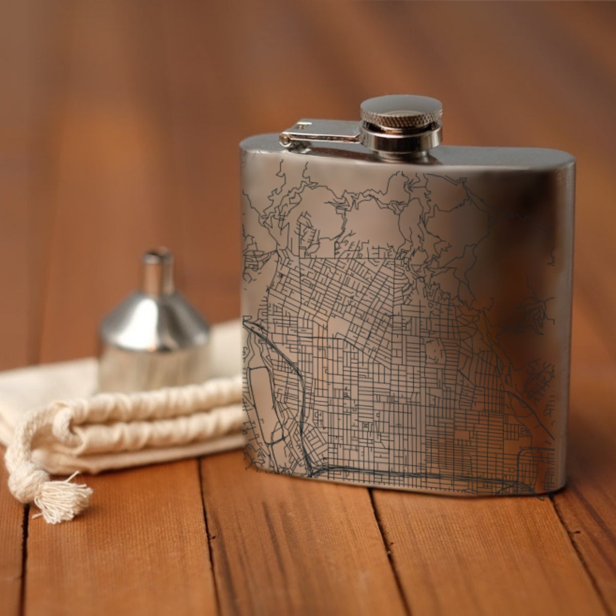Altadena - California Engraved Map Hip Flask — JACE Maps