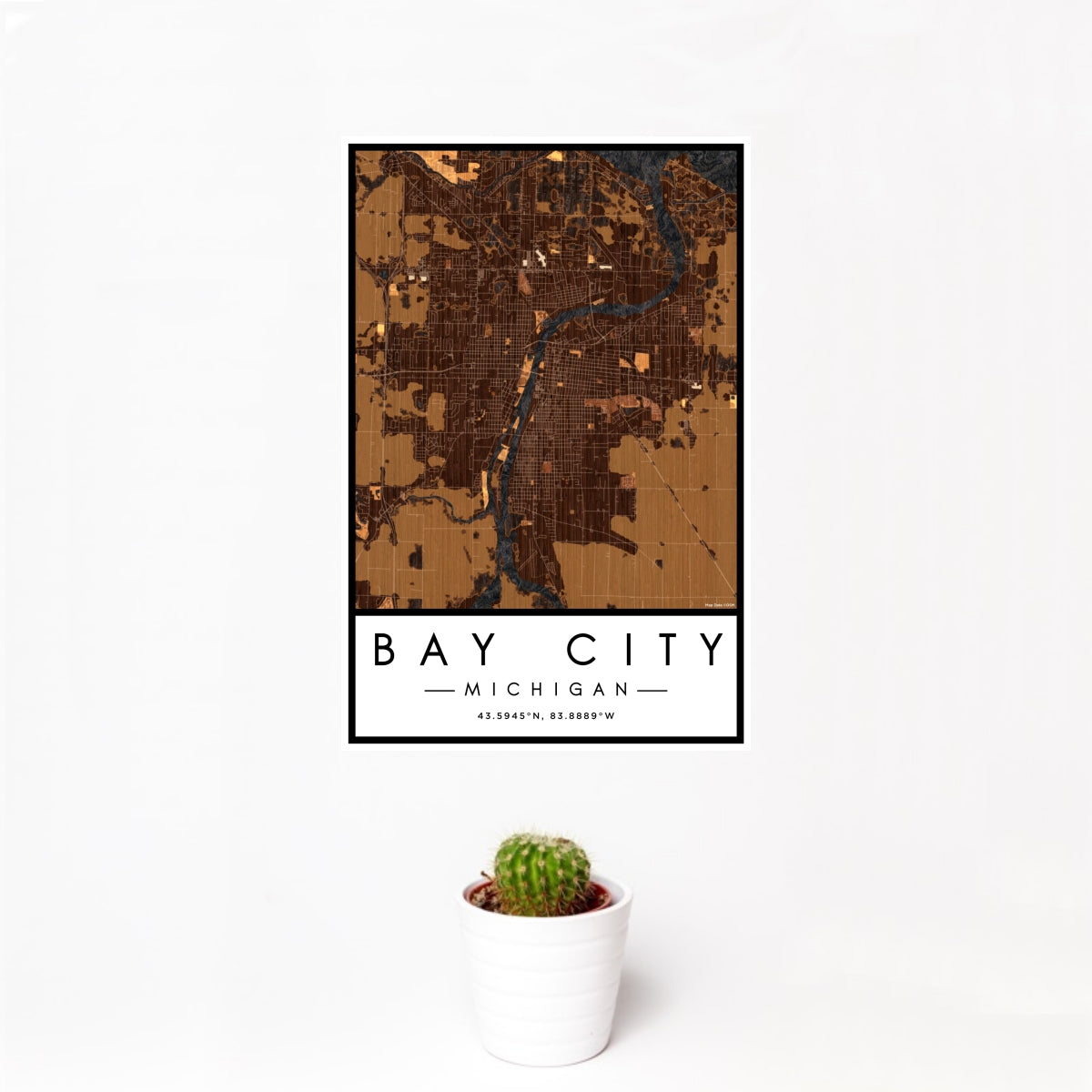 Bay City - Michigan Map Print in Ember — JACE Maps