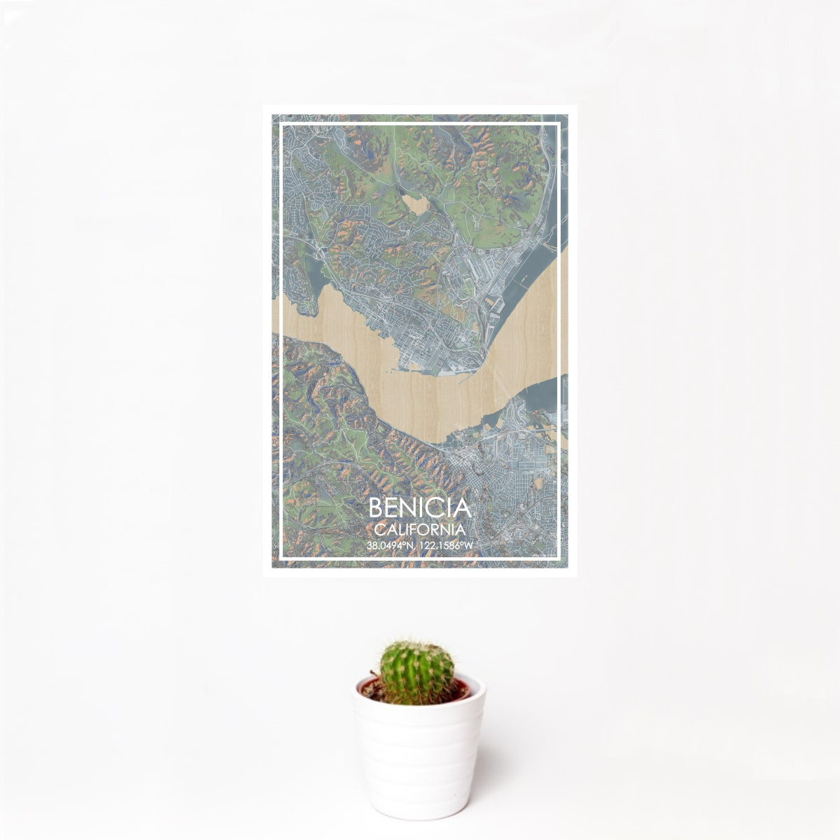 Benicia - California Map Print in Afternoon — JACE Maps