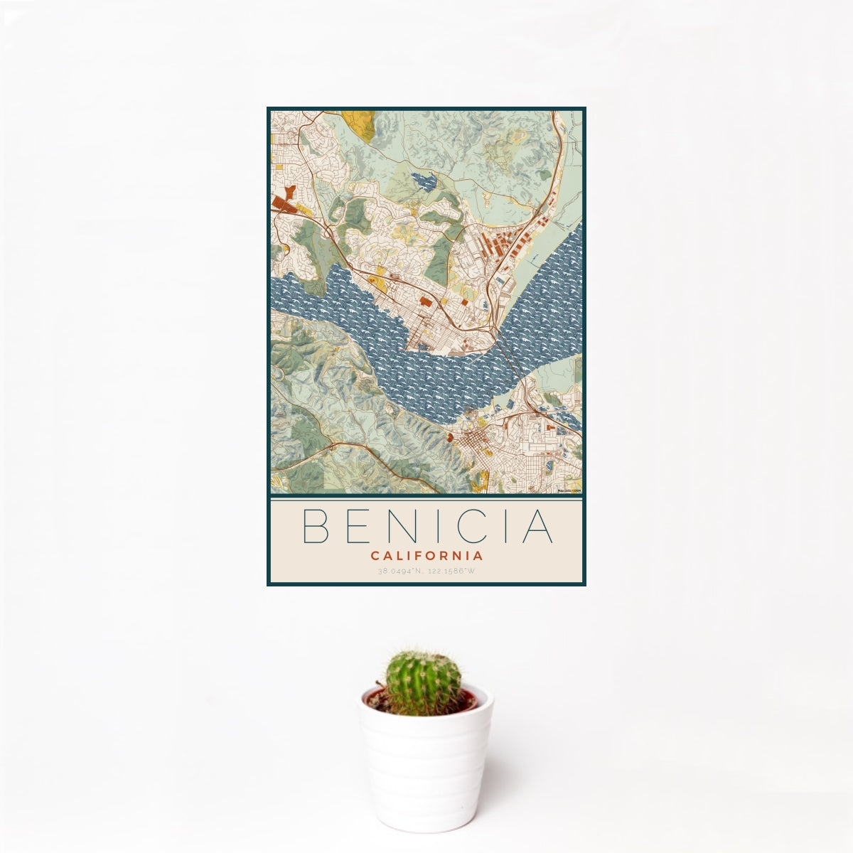 Benicia - California Map Print in Woodblock — JACE Maps