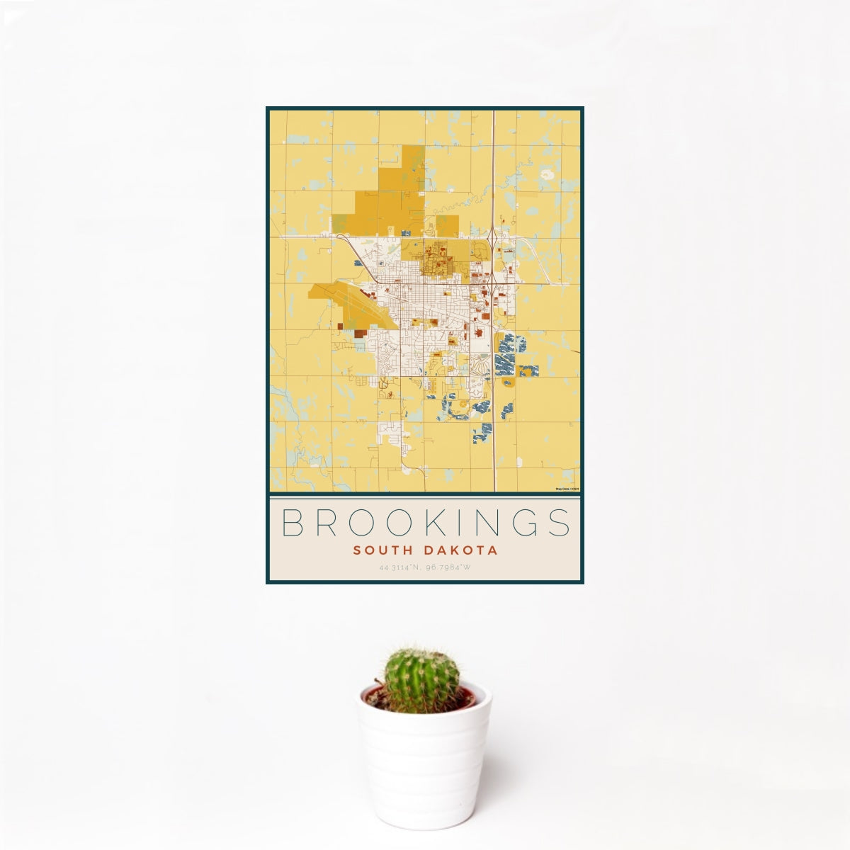 Brookings - South Dakota Map Print in Woodblock — JACE Maps