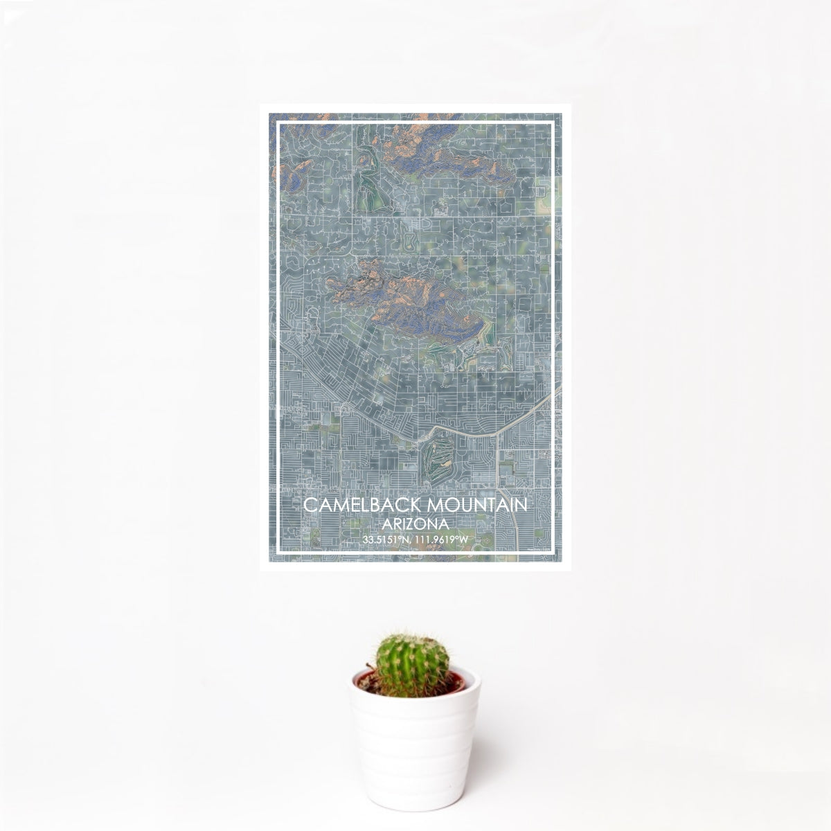 Camelback Mountain - Arizona Map Print in Afternoon — JACE Maps