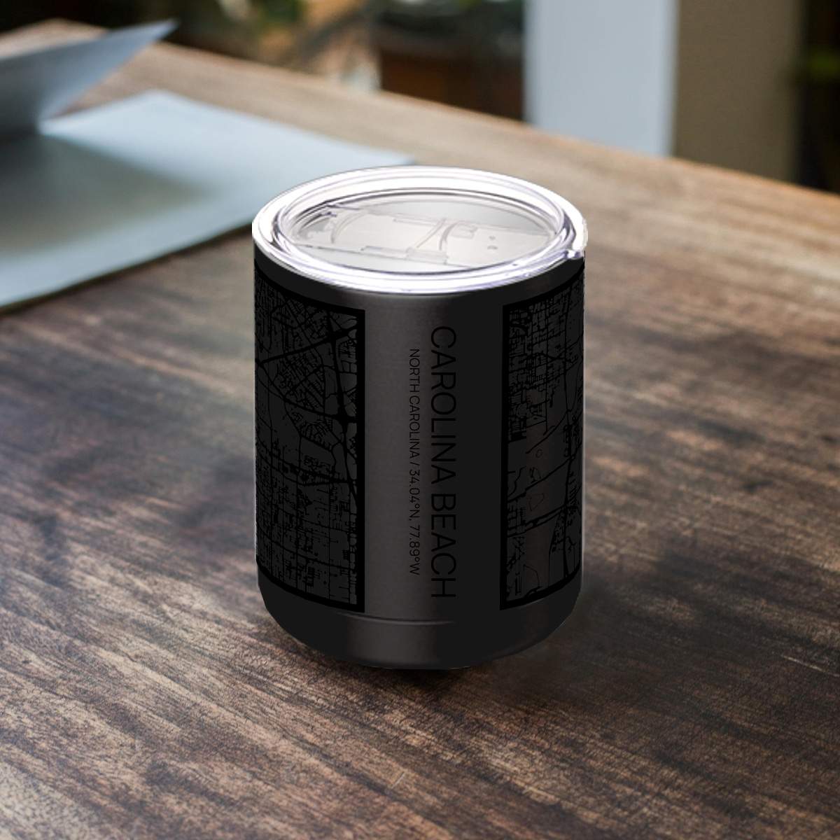 Carolina Beach - North Carolina Tactile Lines Map Insulated Cup in Mat ...
