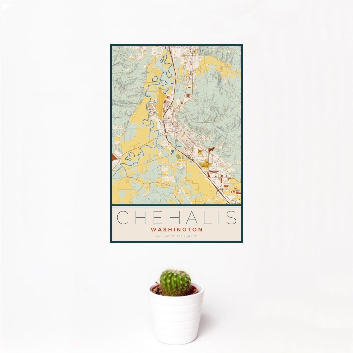 Chehalis - Washington Map Print in Woodblock — JACE Maps