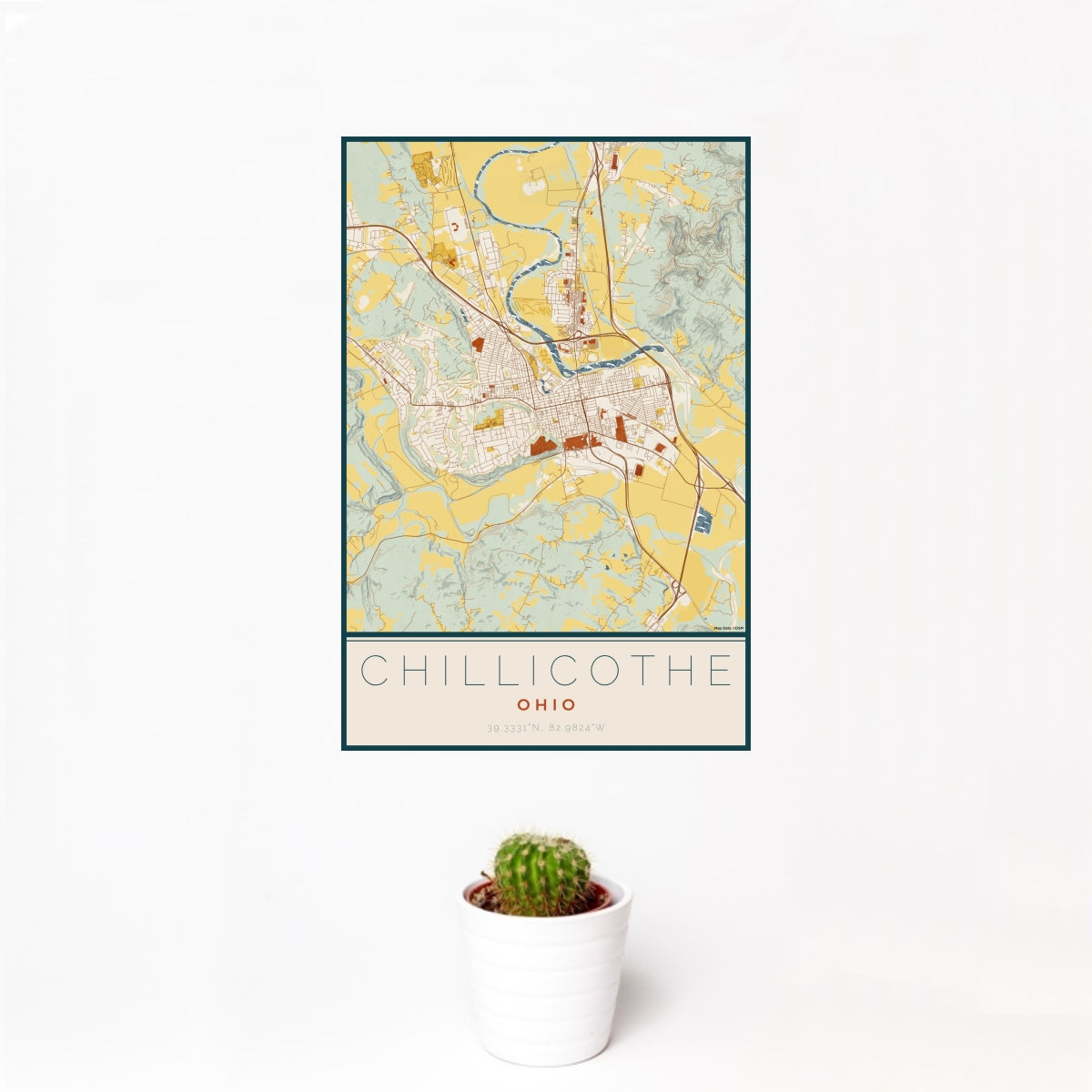 Chillicothe - Ohio Map Print in Woodblock — JACE Maps