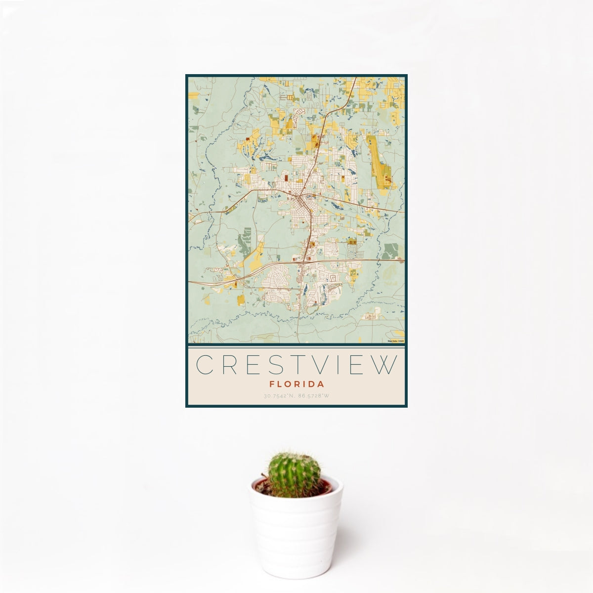 Crestview - Florida Map Print in Woodblock — JACE Maps