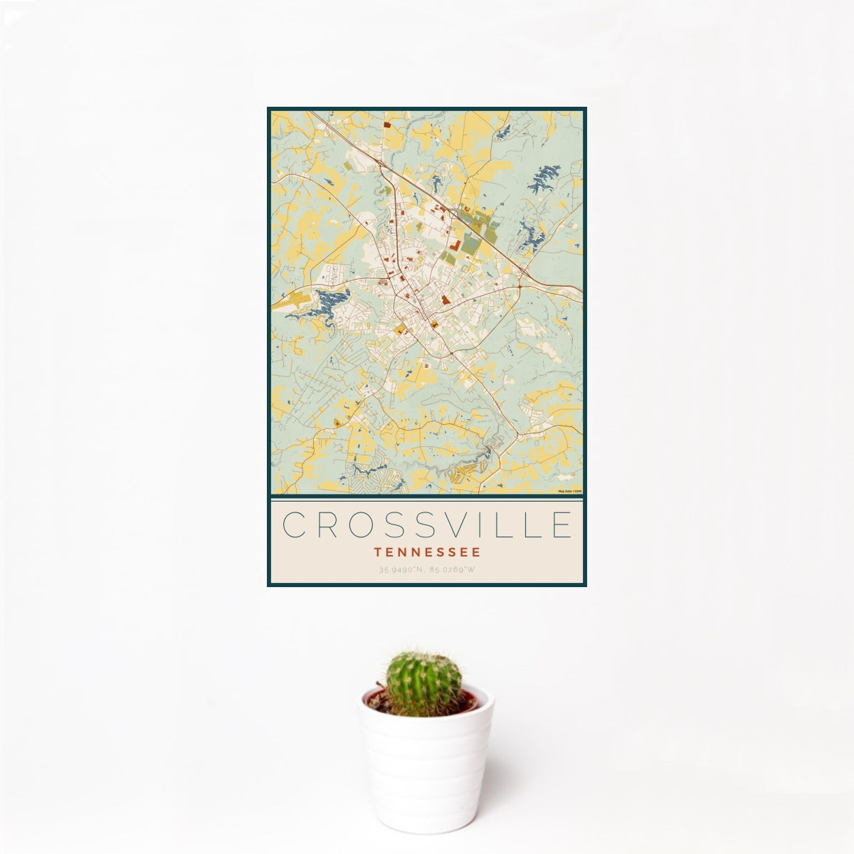 Crossville - Tennessee Map Print in Woodblock — JACE Maps