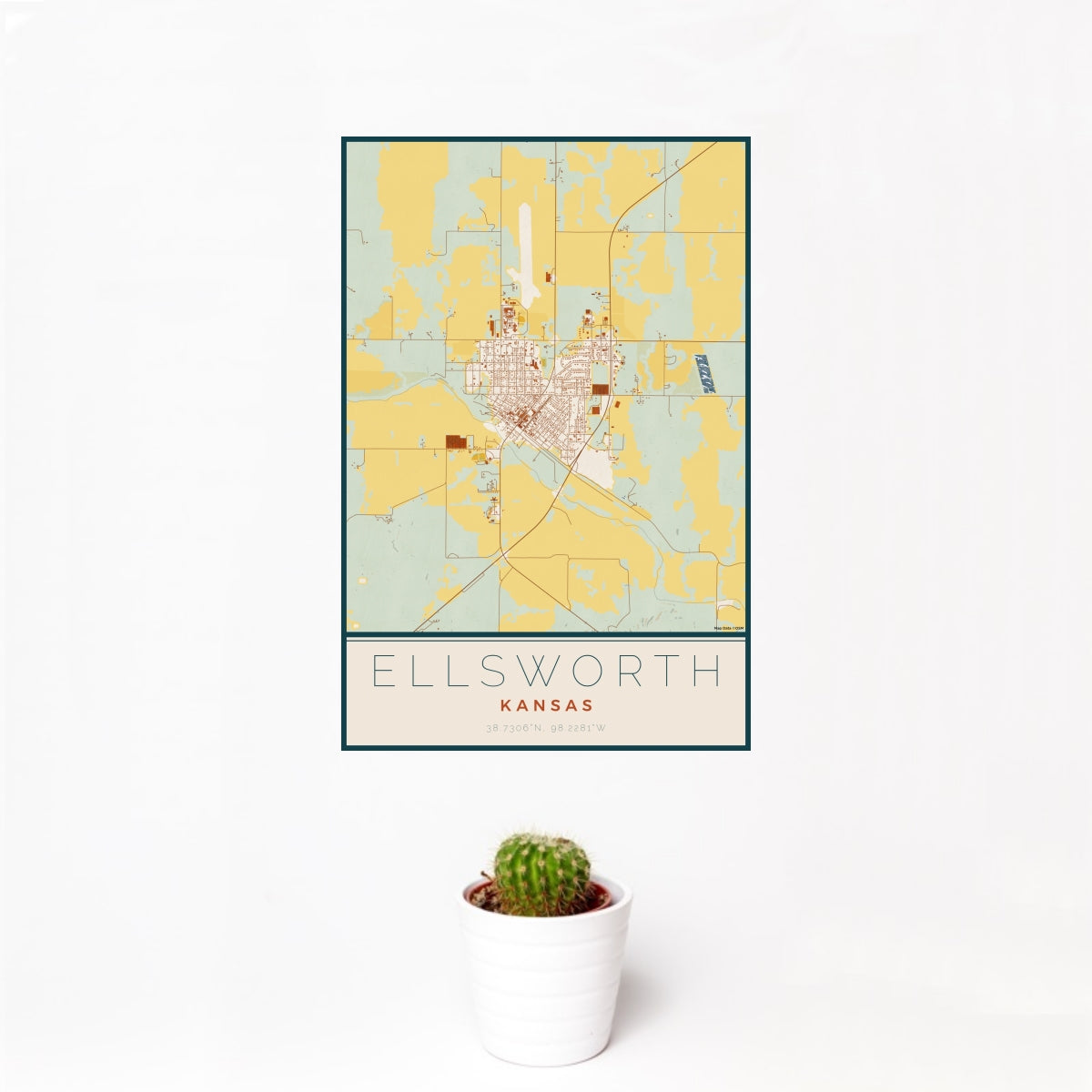 Ellsworth - Kansas Map Print in Woodblock — JACE Maps