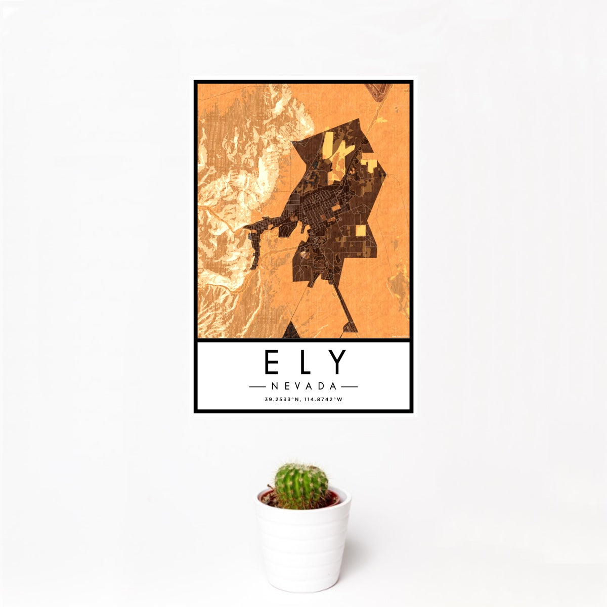 Ely - Nevada Map Print in Ember — JACE Maps