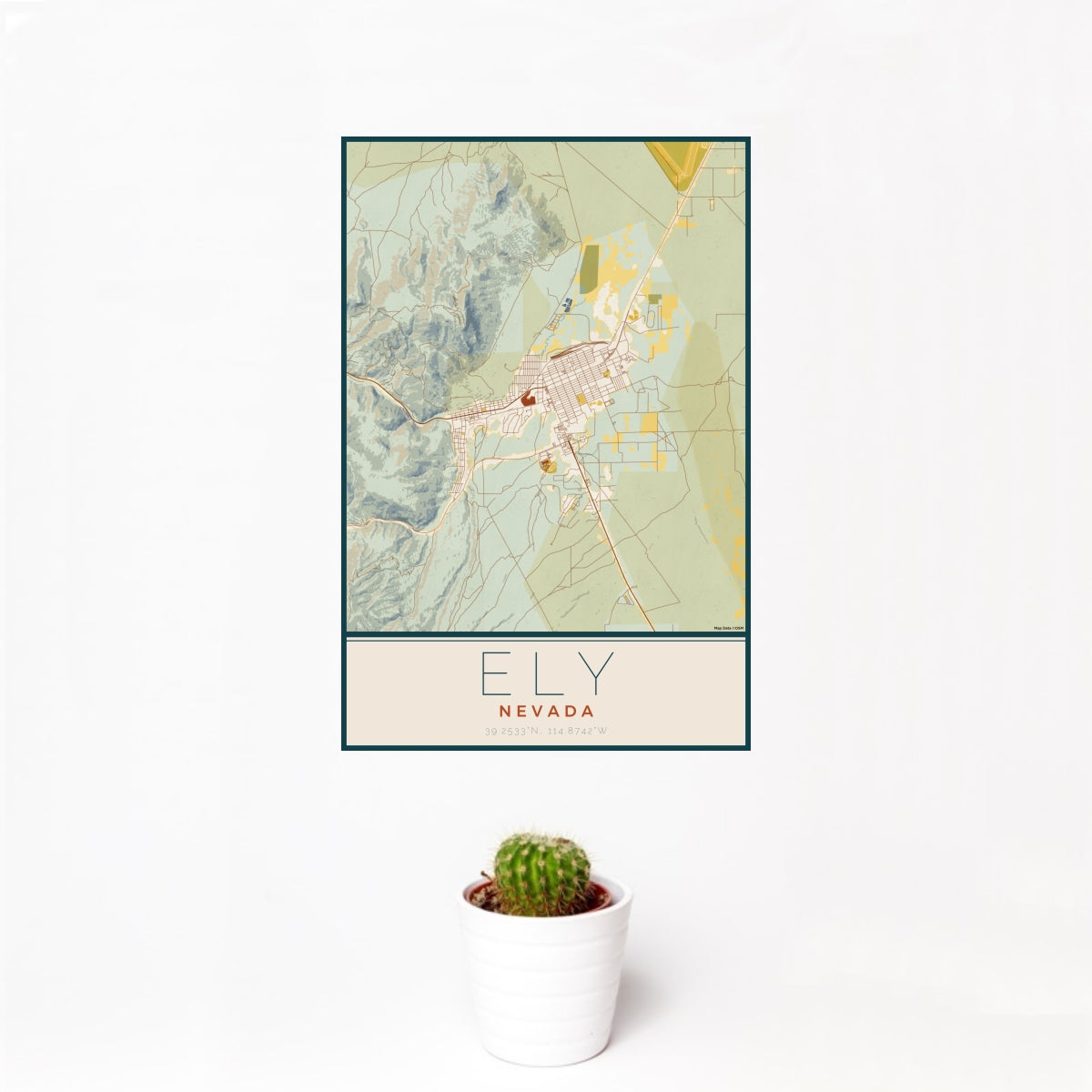 Ely - Nevada Map Print in Woodblock — JACE Maps