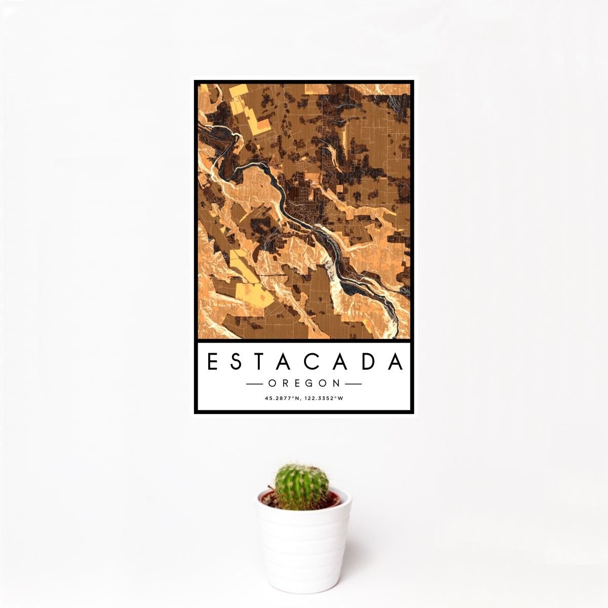 Estacada - Oregon Map Print in Ember — JACE Maps