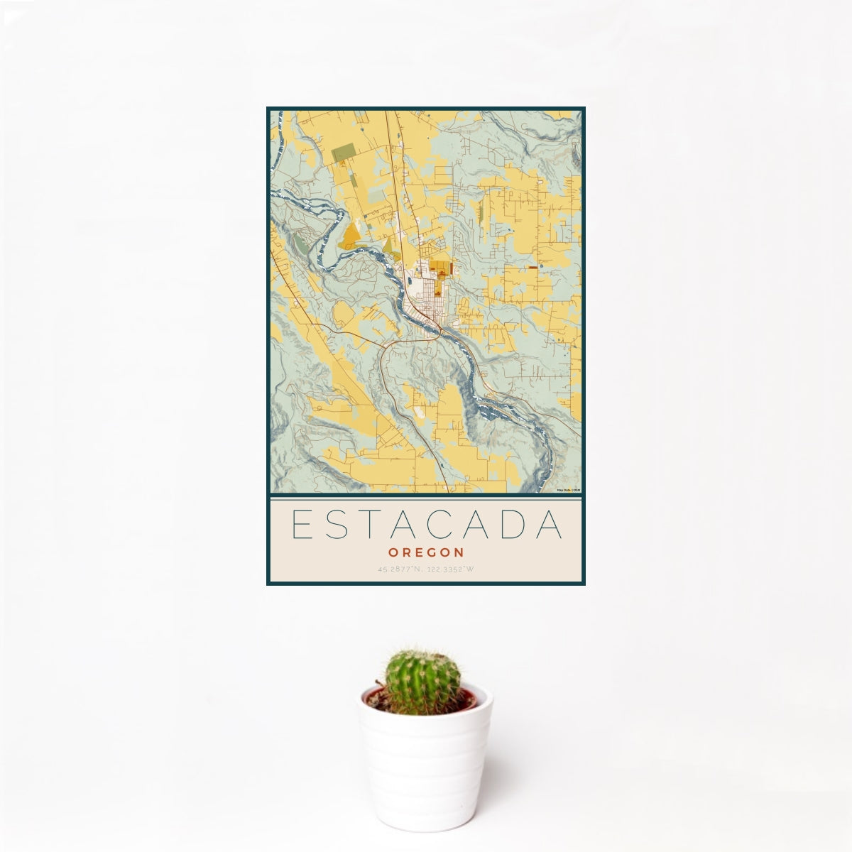 Estacada - Oregon Map Print in Woodblock — JACE Maps