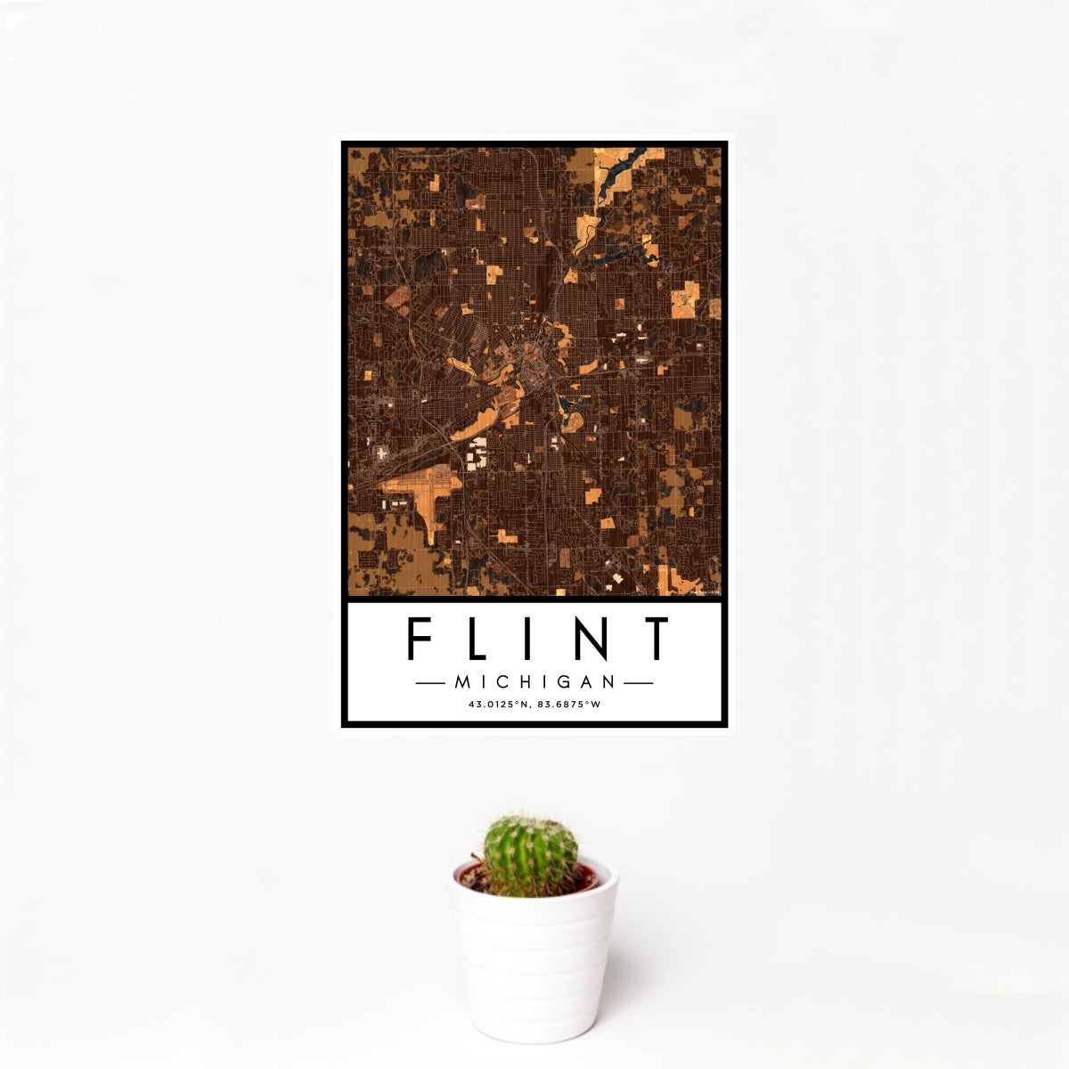 Flint - Michigan Map Print in Ember — JACE Maps