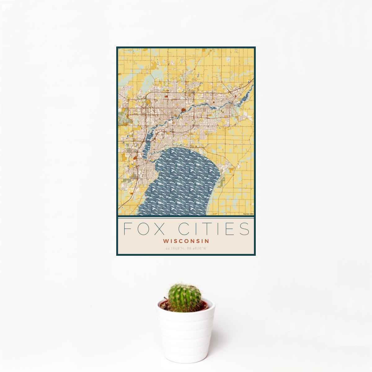 Fox Cities - Wisconsin Map Print in Woodblock — JACE Maps