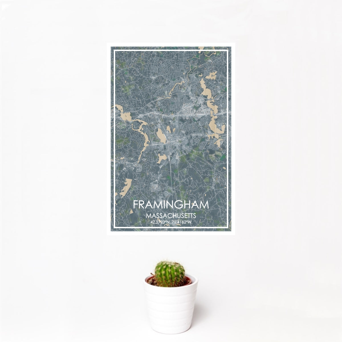 Framingham - Massachusetts Map Print in Afternoon — JACE Maps