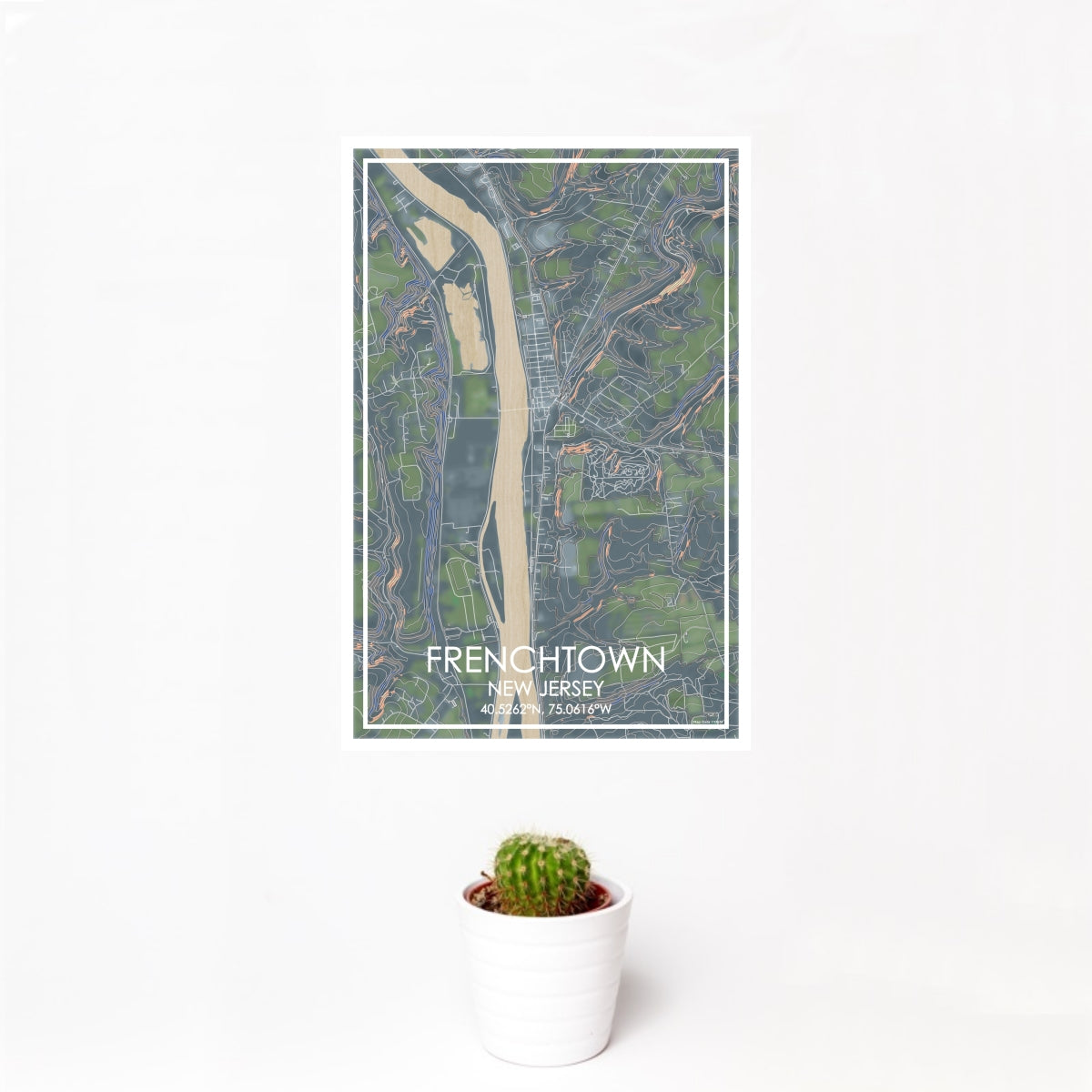 Frenchtown - New Jersey Map Print in Afternoon — JACE Maps