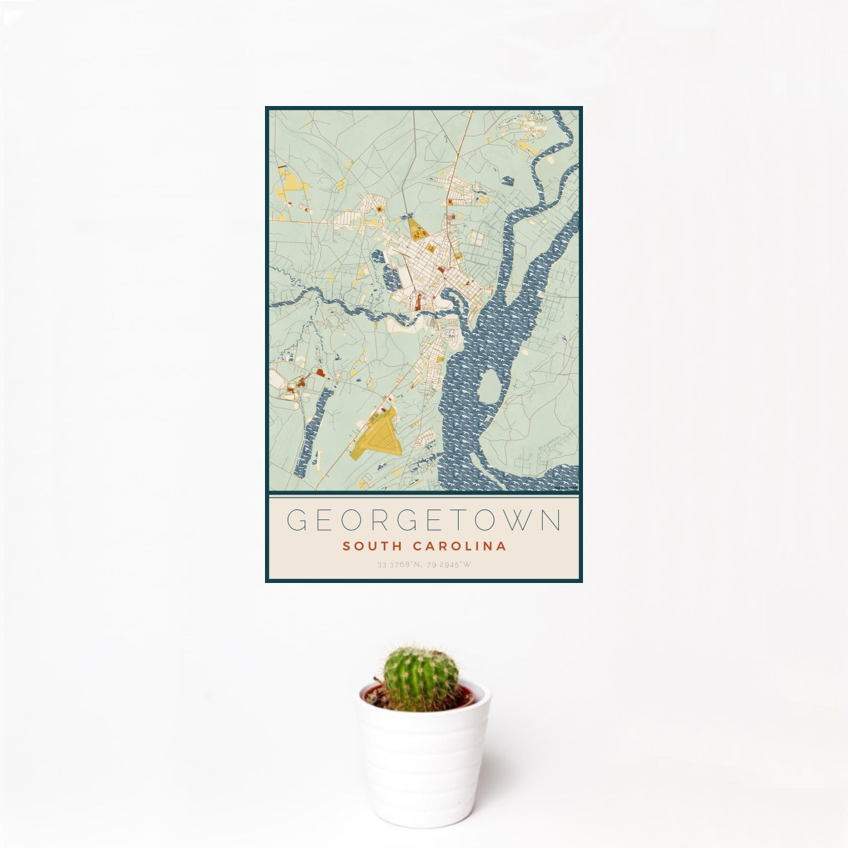 Georgetown - South Carolina Map Print in Woodblock — JACE Maps