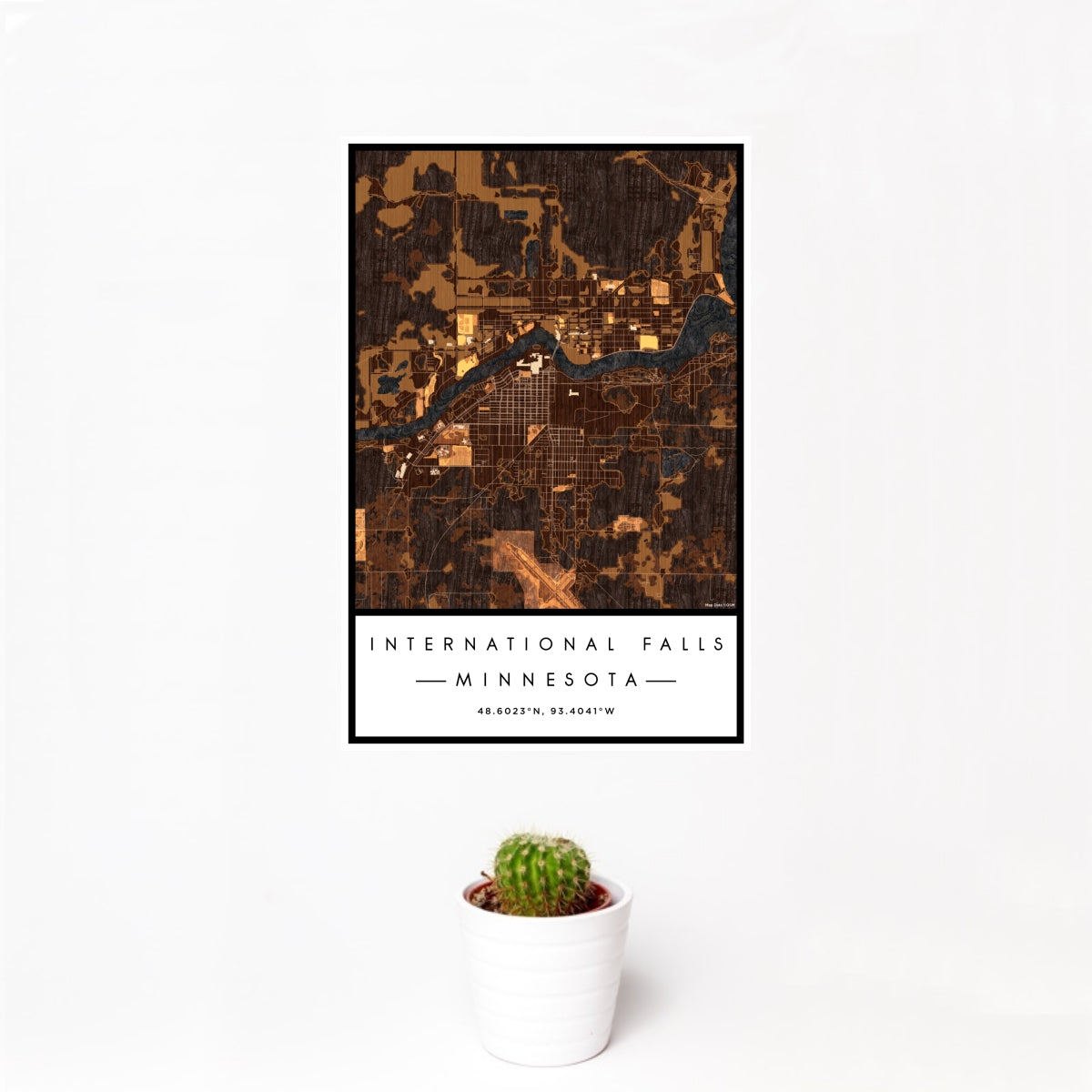 International Falls - Minnesota Map Print in Ember — JACE Maps