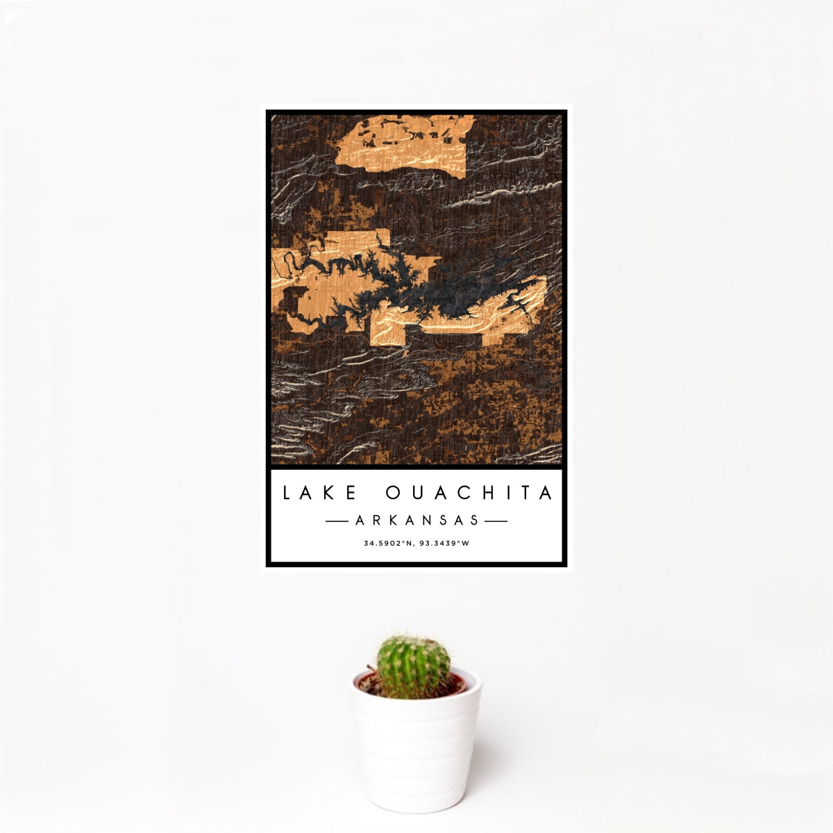 Lake Ouachita - Arkansas Map Print in Ember — JACE Maps