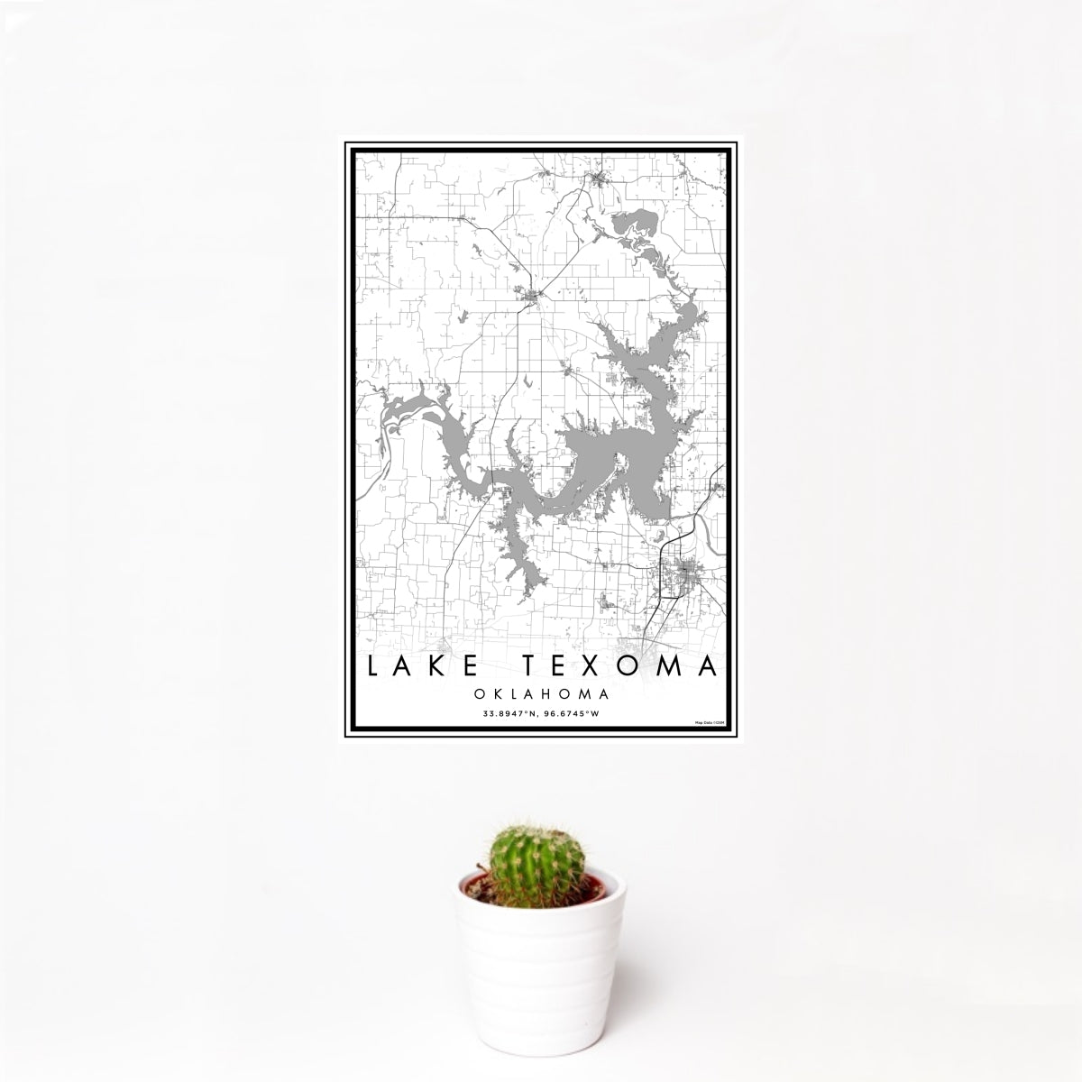 Lake Texoma - Oklahoma Map Print in Classic — JACE Maps