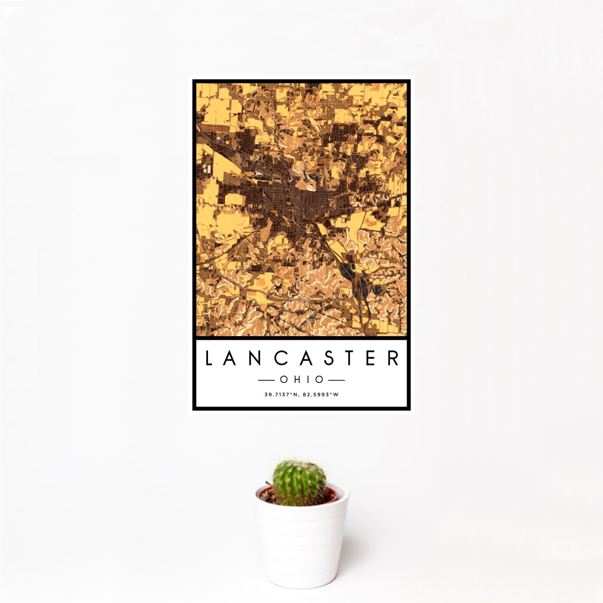 Lancaster - Ohio Map Print in Ember — JACE Maps