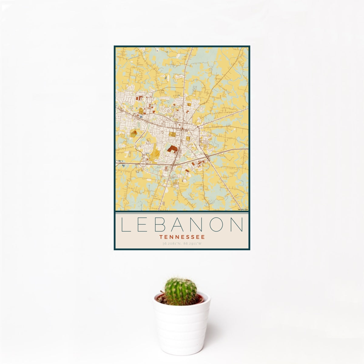 Lebanon - Tennessee Map Print in Woodblock — JACE Maps