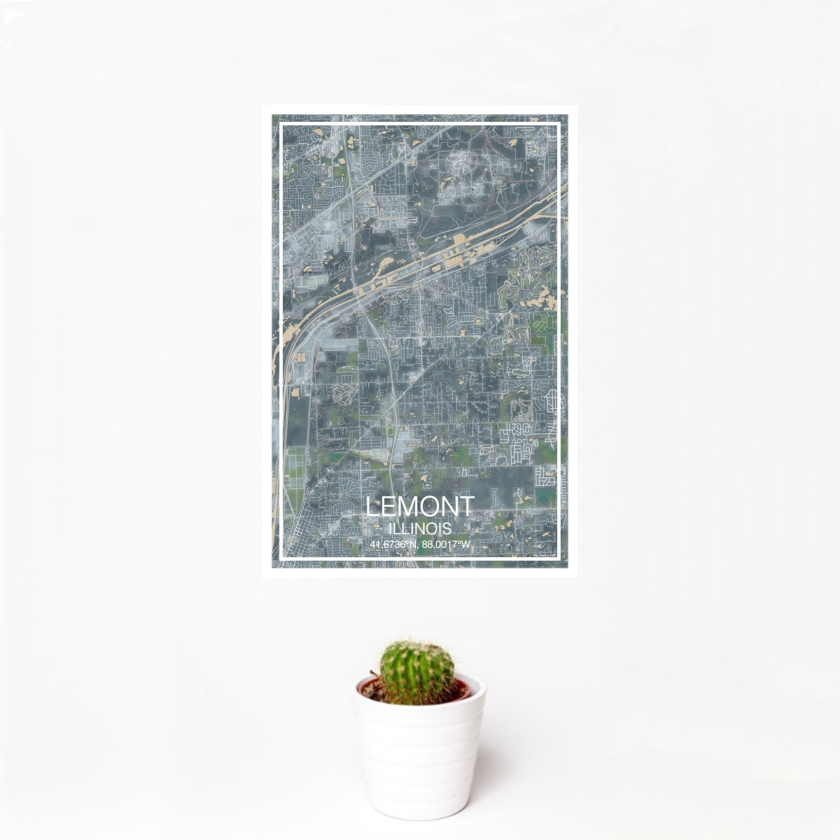 Lemont - Illinois Map Print in Afternoon — JACE Maps