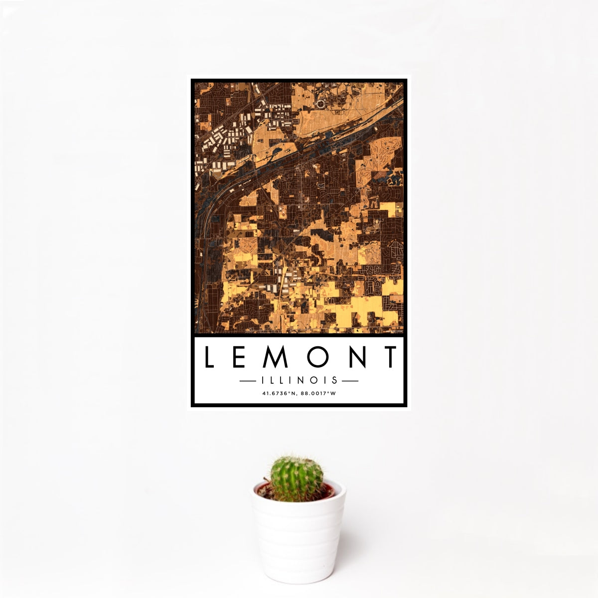 Lemont - Illinois Map Print in Ember — JACE Maps