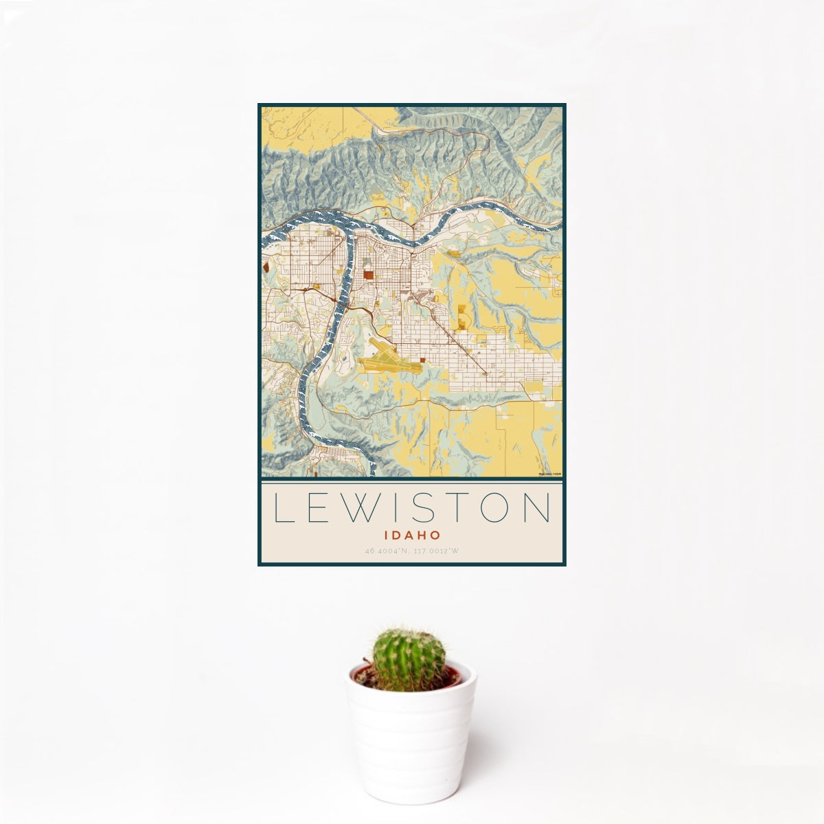 Lewiston - Idaho Map Print in Woodblock — JACE Maps