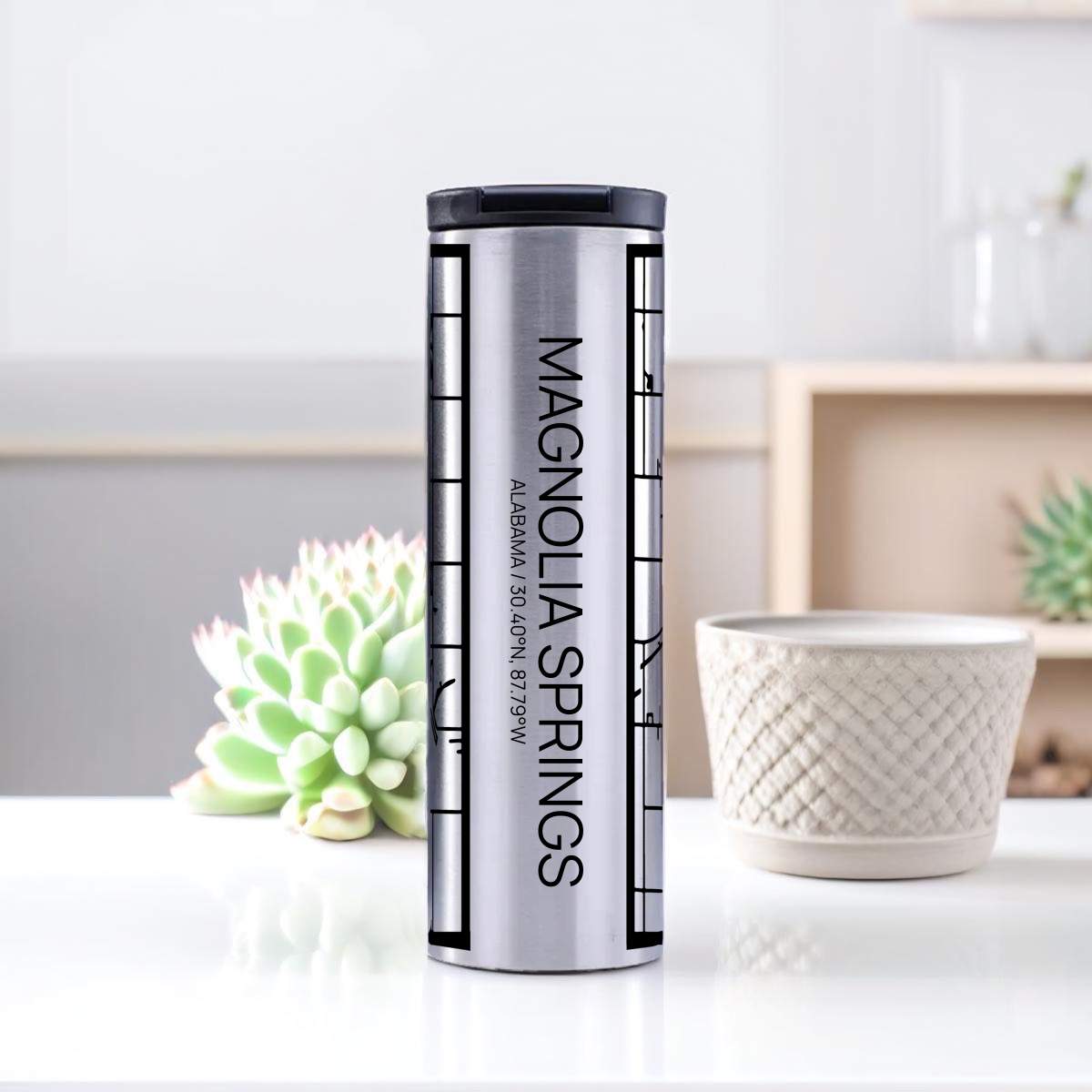 Magnolia Springs - Alabama Tactile Lines Map Tumbler — JACE Maps