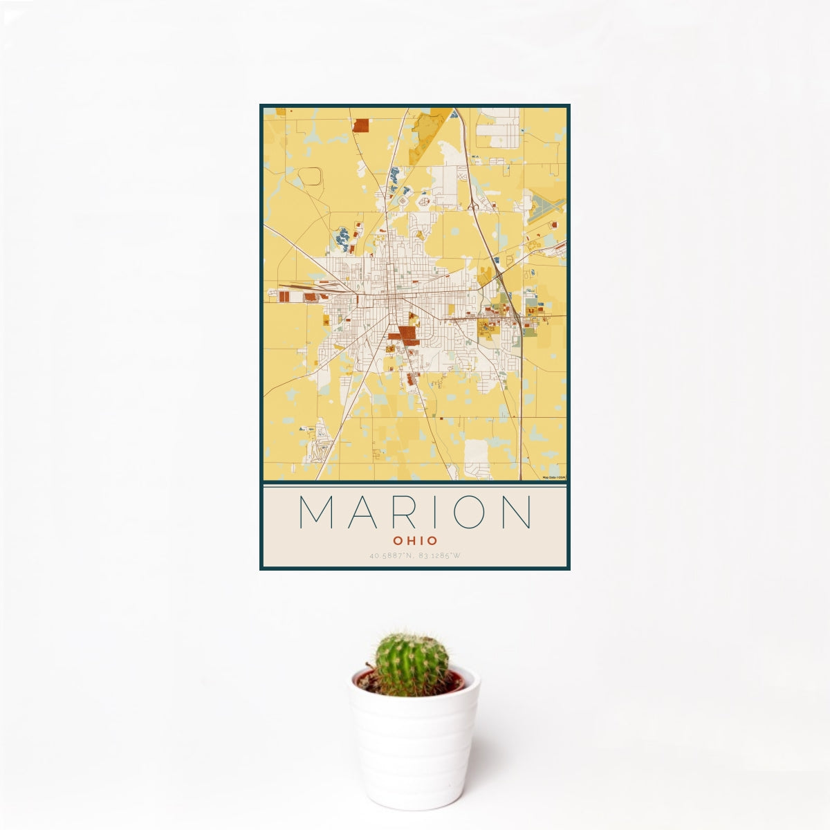 Marion - Ohio Map Print in Woodblock — JACE Maps