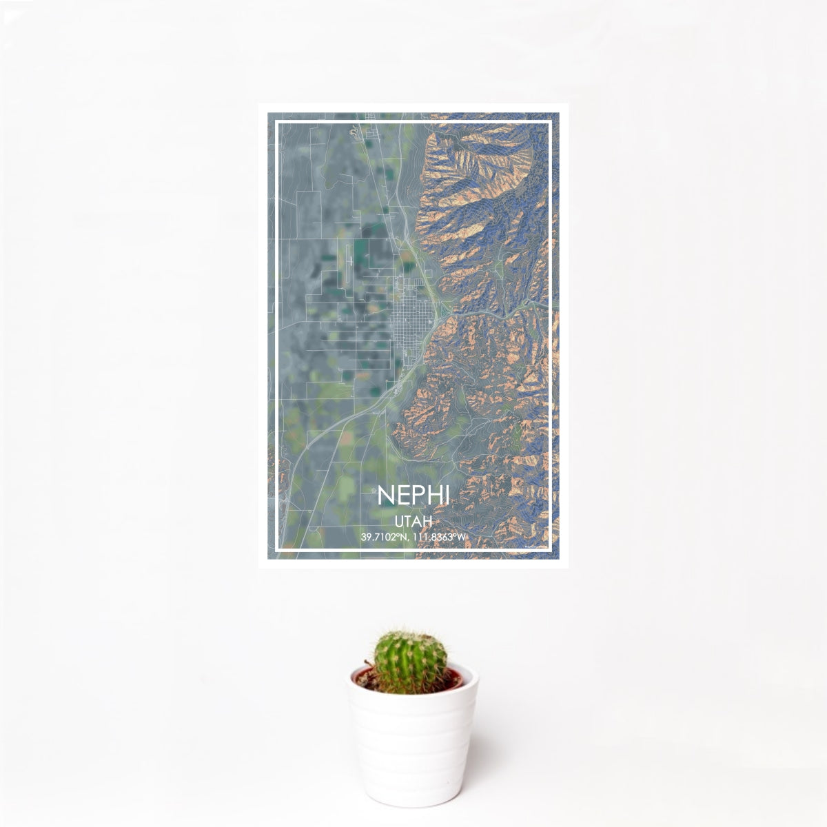 Nephi - Utah Map Print in Afternoon — JACE Maps
