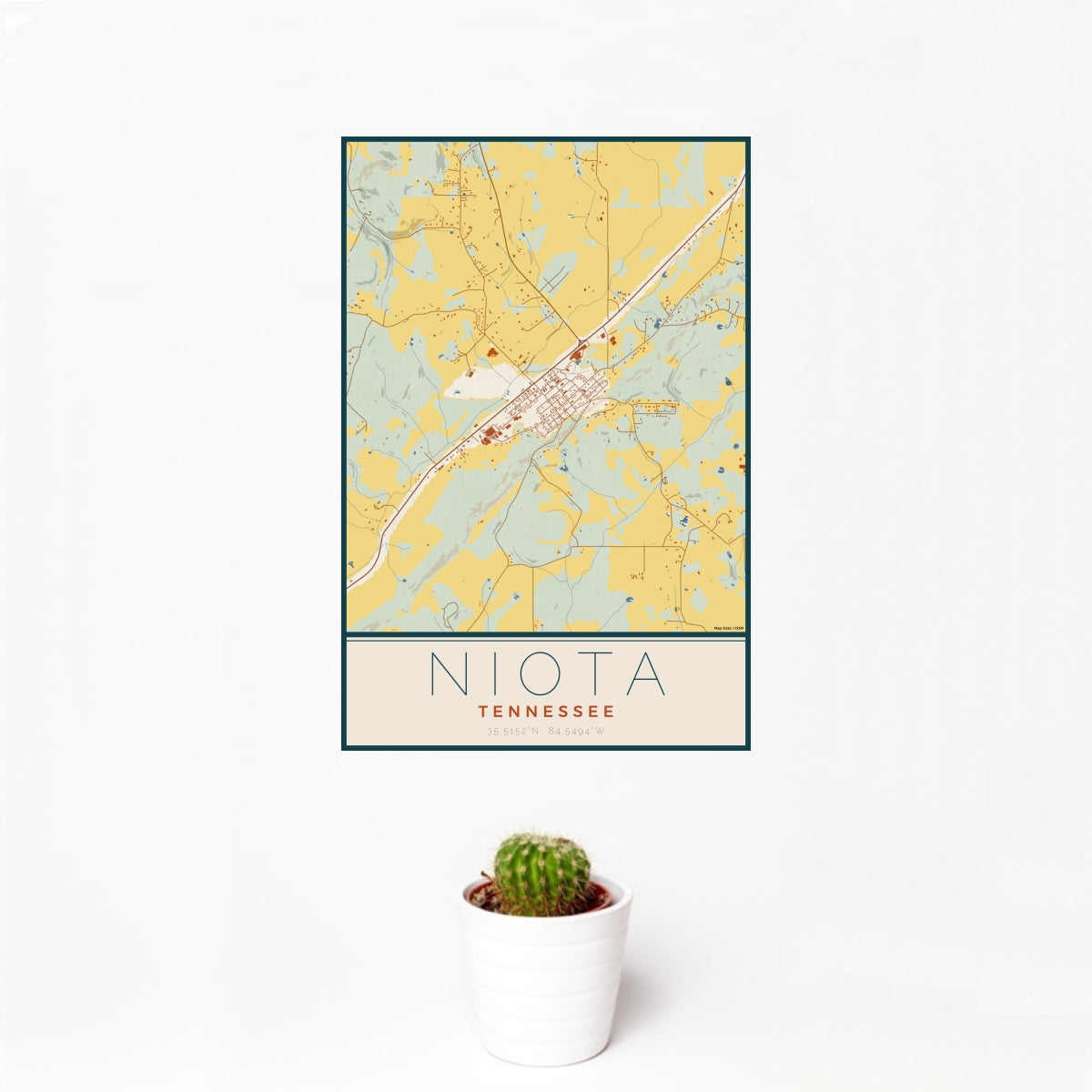Niota - Tennessee Map Print in Woodblock — JACE Maps