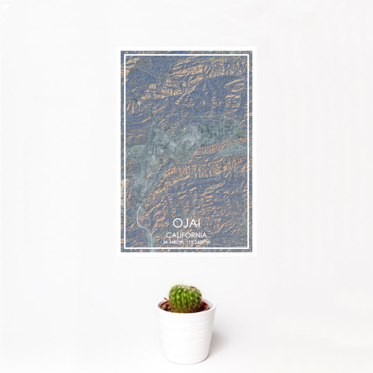 Ojai - California Map Print in Afternoon — JACE Maps