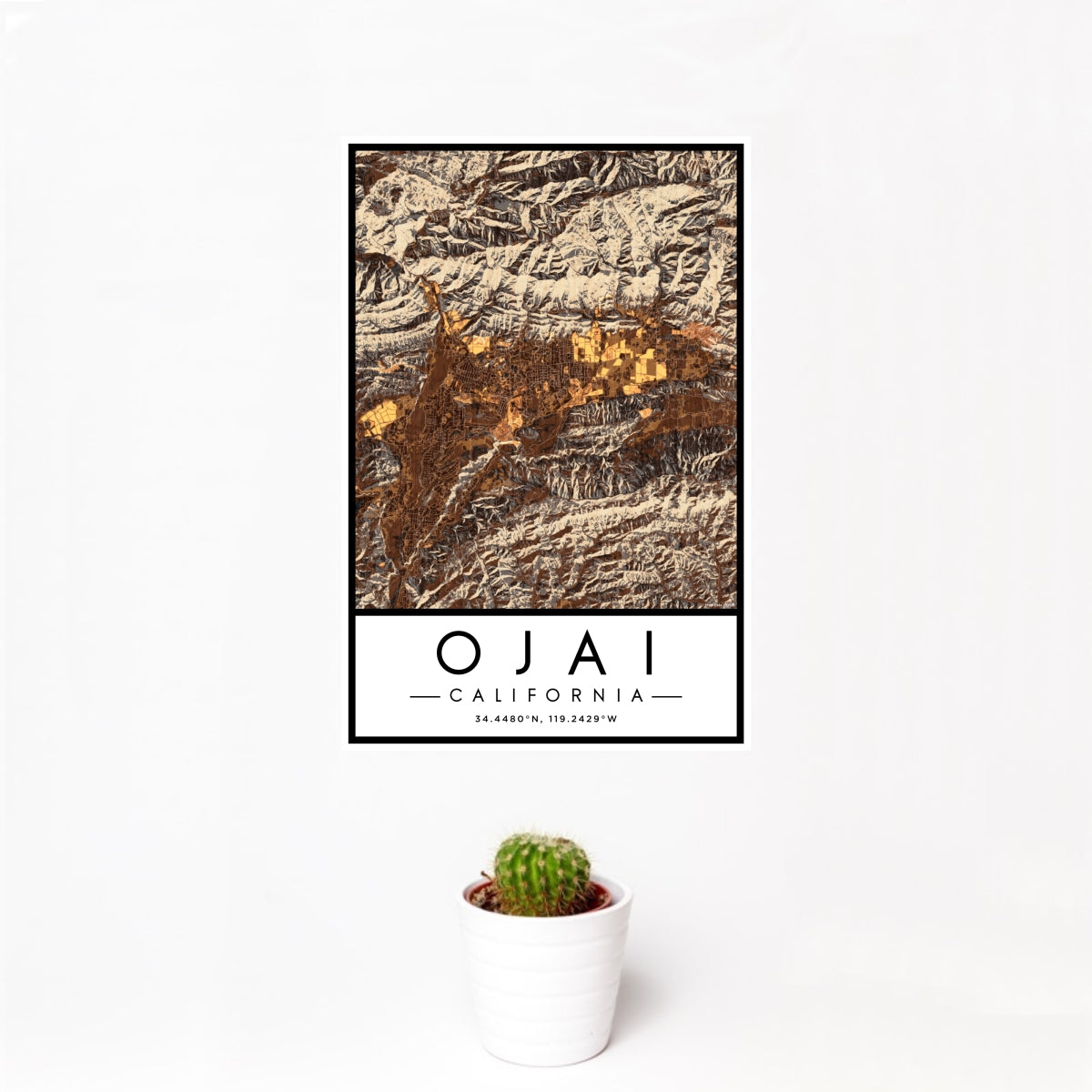 Ojai - California Map Print in Ember — JACE Maps