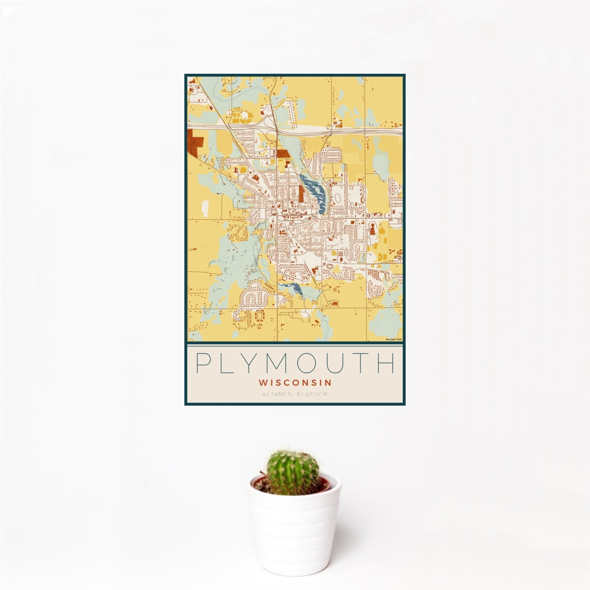 Plymouth - Wisconsin Map Print in Woodblock — JACE Maps