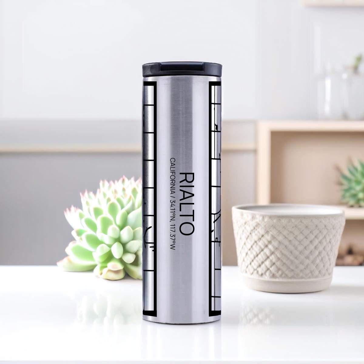 Rialto - California Tactile Lines Map Tumbler — JACE Maps