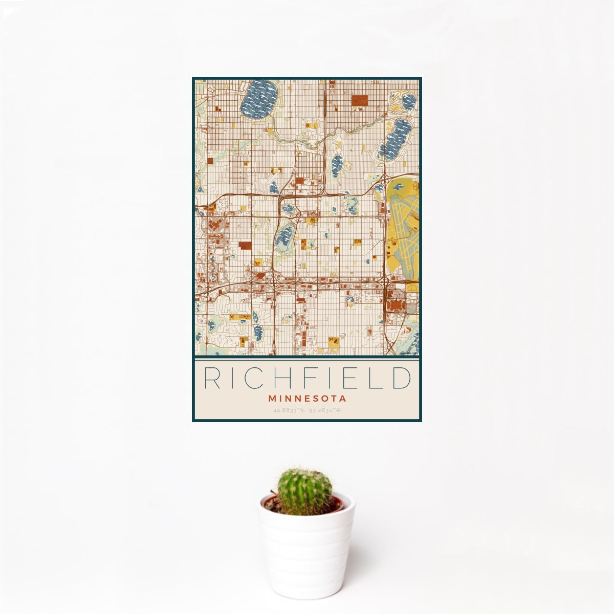 Richfield - Minnesota Map Print in Woodblock — JACE Maps
