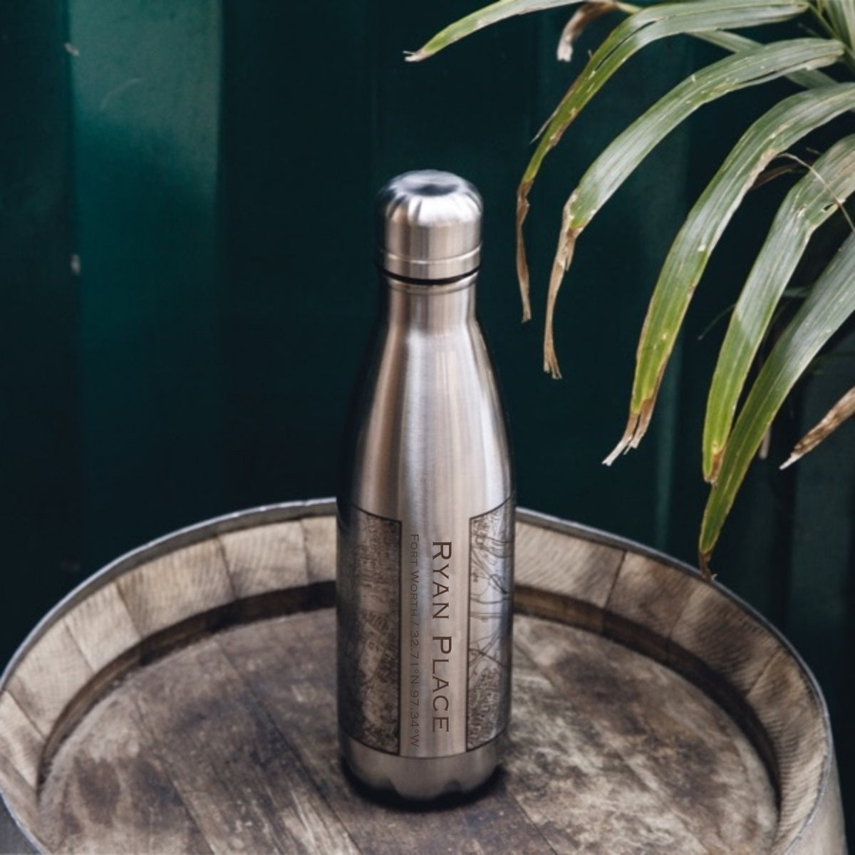 Ryan Place - Fort Worth Engraved Map Insulated Bottle — JACE Maps