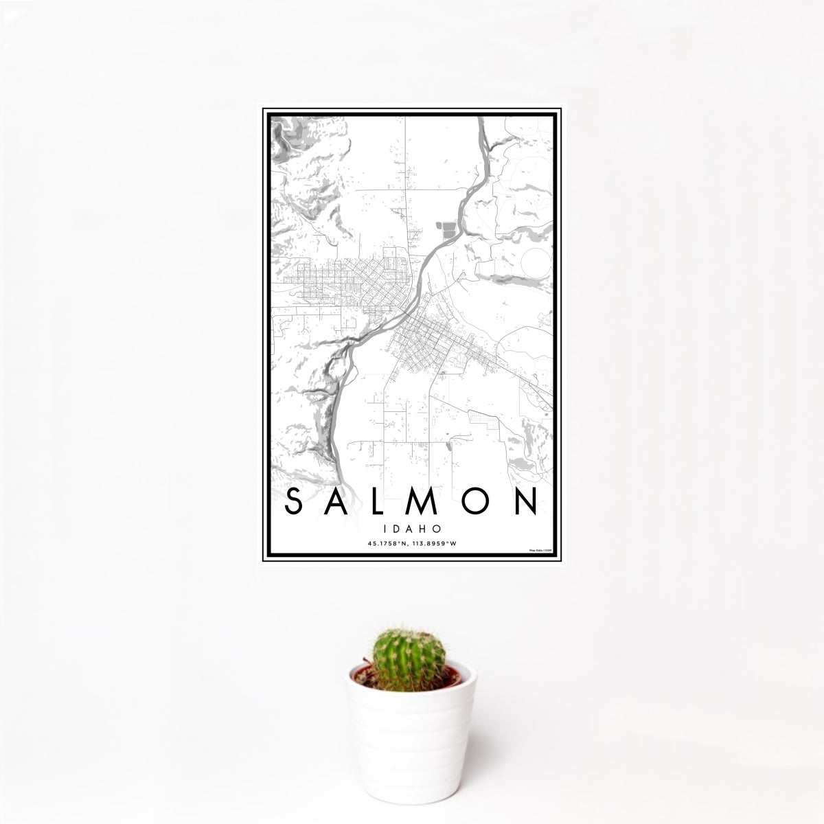 Salmon - Idaho Map Print in Classic — JACE Maps