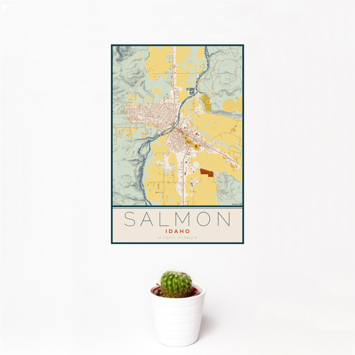 Salmon - Idaho Map Print in Woodblock — JACE Maps