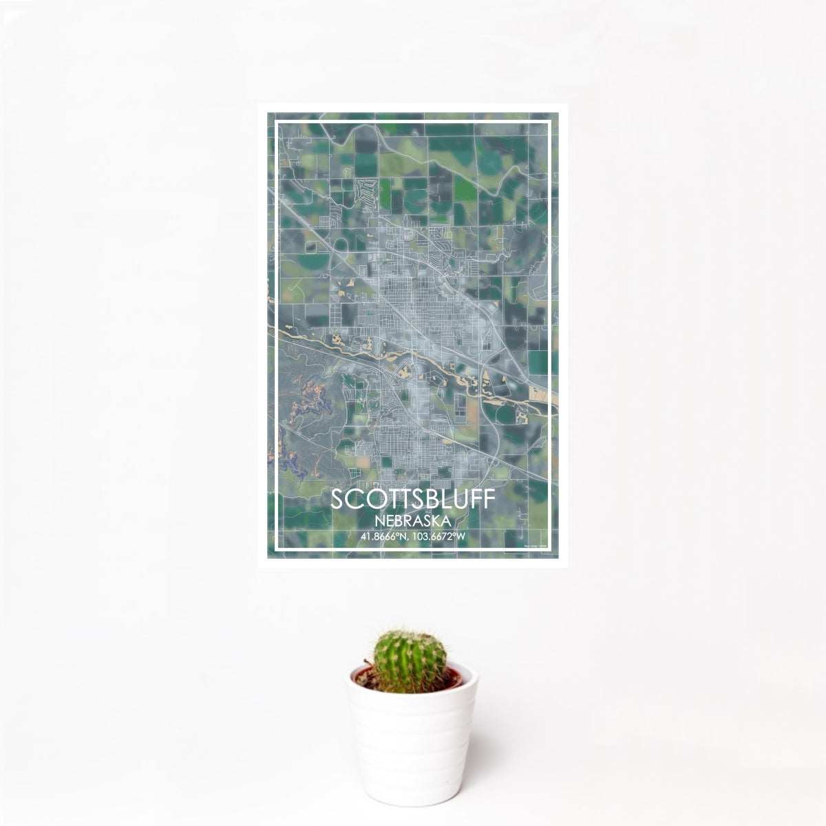 Scottsbluff - Nebraska Map Print in Afternoon — JACE Maps