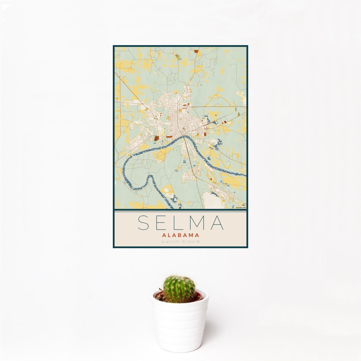 Selma - Alabama Map Print in Woodblock — JACE Maps