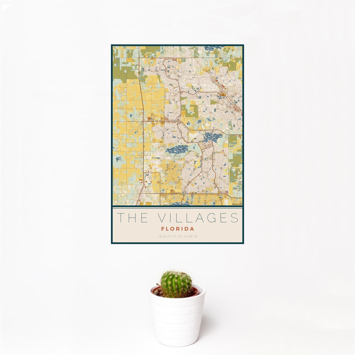 The Villages - Florida Map Print in Woodblock — JACE Maps