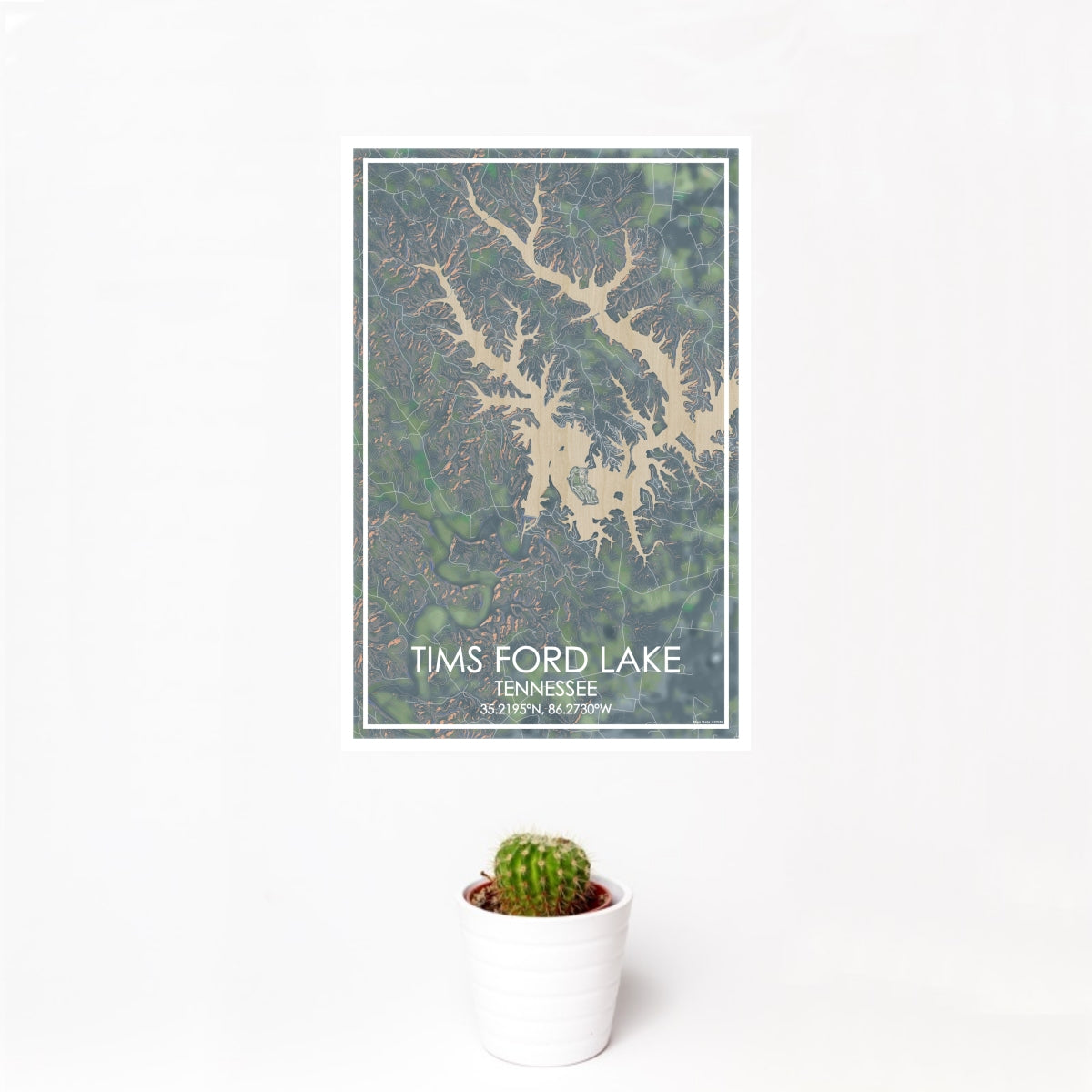 Tims Ford Lake - Tennessee Map Print in Afternoon — JACE Maps