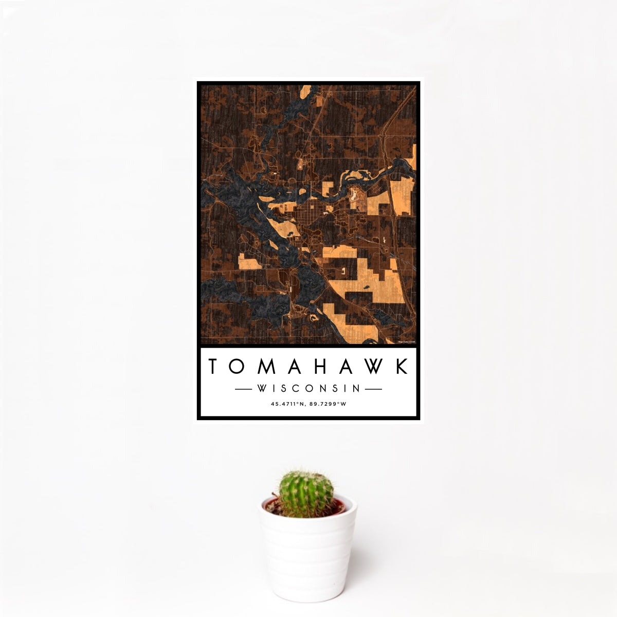 Tomahawk - Wisconsin Map Print in Ember — JACE Maps