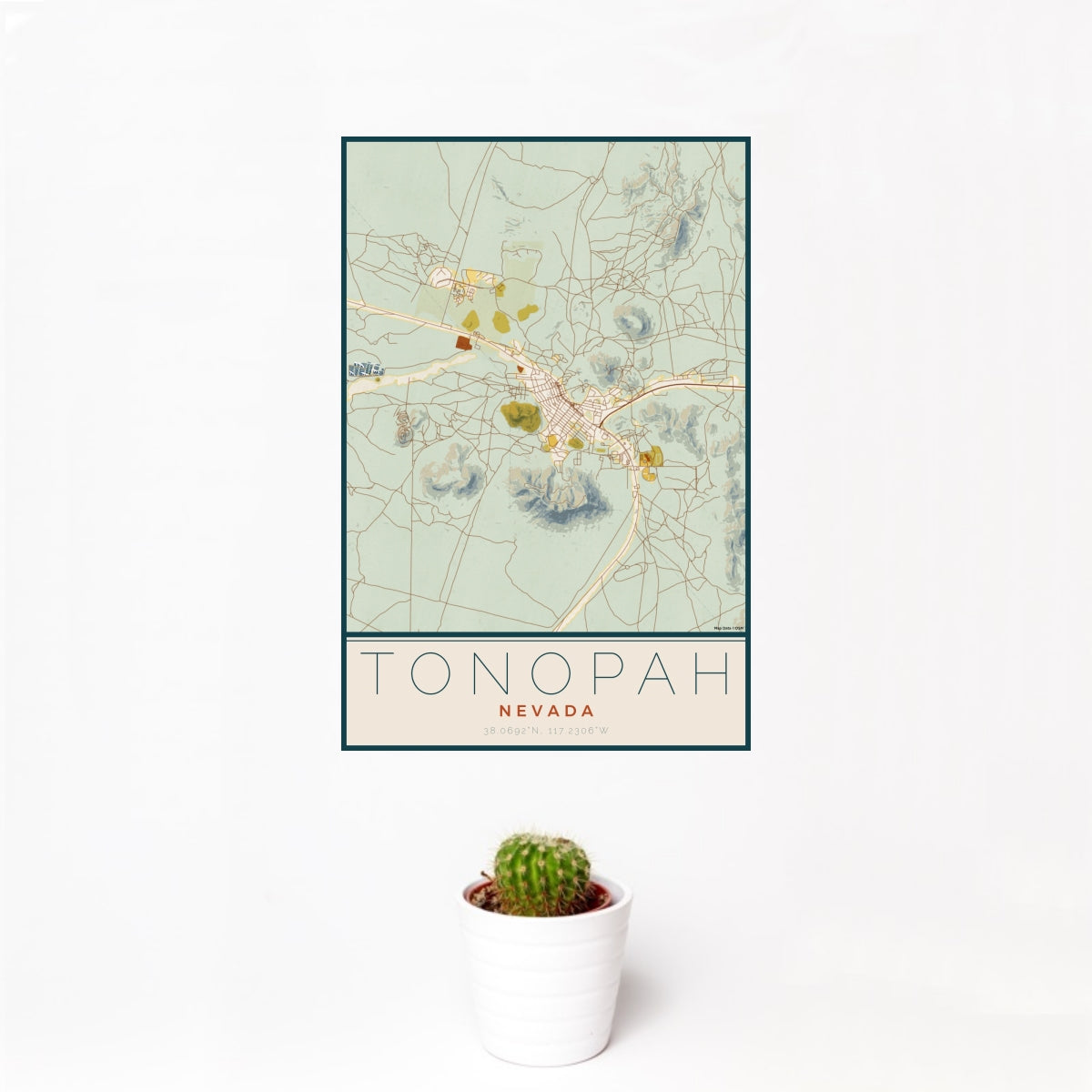 Tonopah - Nevada Map Print in Woodblock — JACE Maps