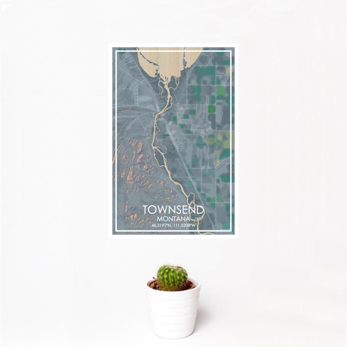 Townsend - Montana Map Print in Afternoon — JACE Maps