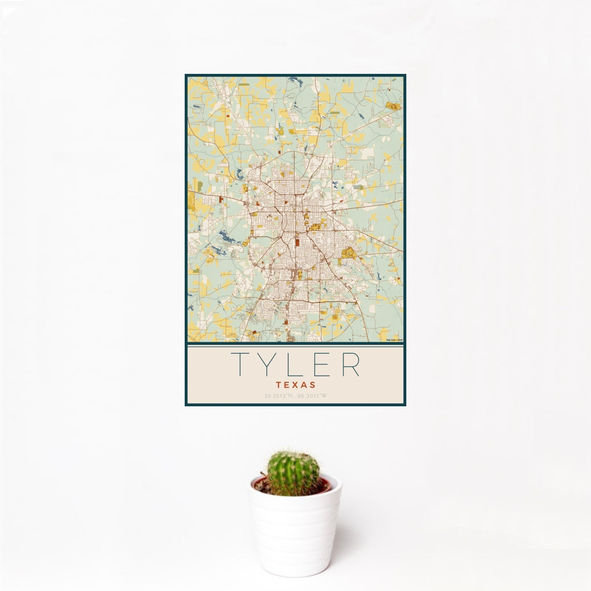 Tyler - Texas Map Print in Woodblock — JACE Maps