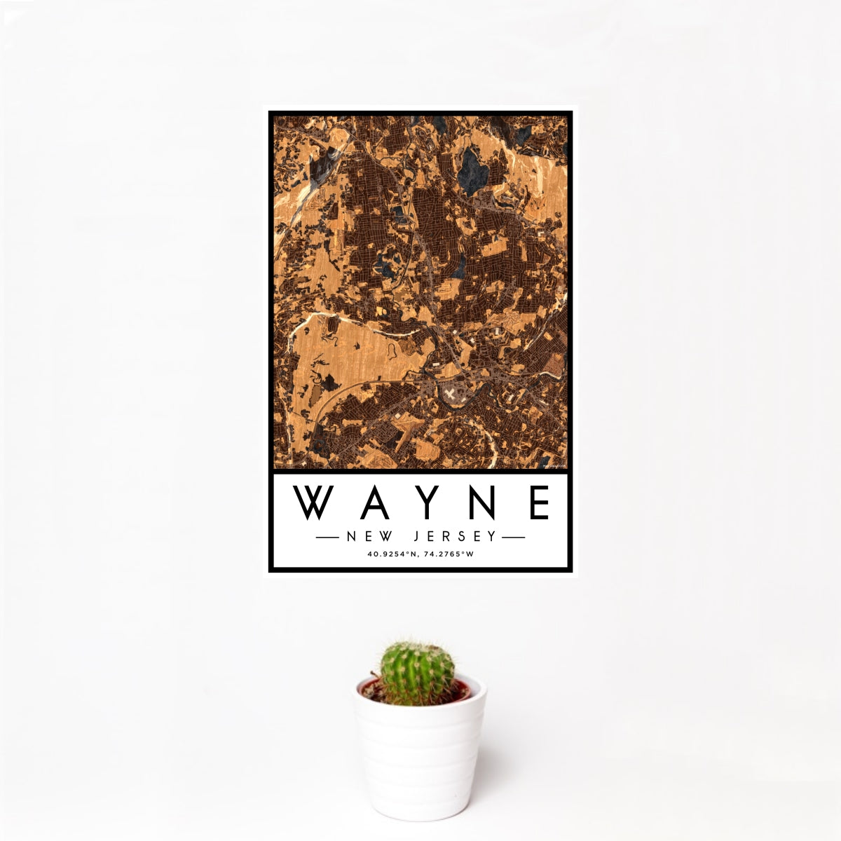 Wayne - New Jersey Map Print in Ember — JACE Maps